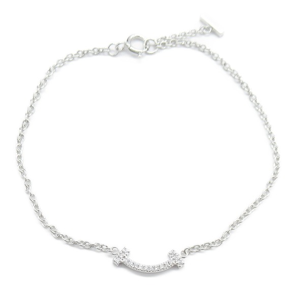 Tiffany & Co. | Jewelry | Tiffany T Smile Micro Diamond Bracelet White ...